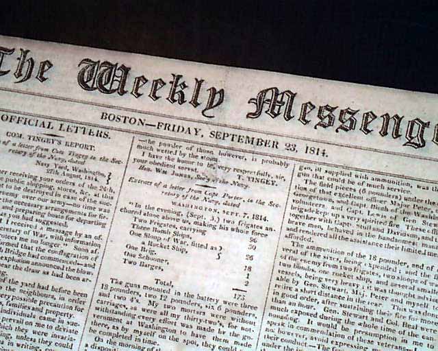 Three of 4 pages taken up with War of 1812 news... - RareNewspapers.com