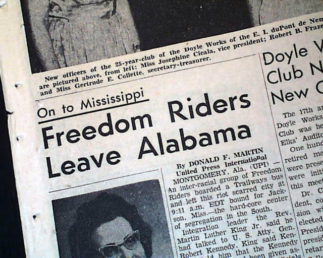 1961 Freedom Riders... Montgomery, Alabama.... - RareNewspapers.com