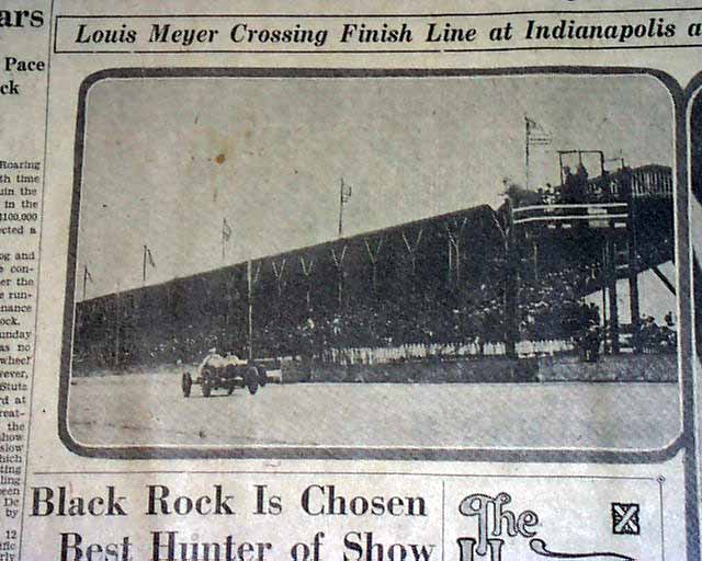 Louis Meyer Wins Indianapolis 500 in 1928... - RareNewspapers.com