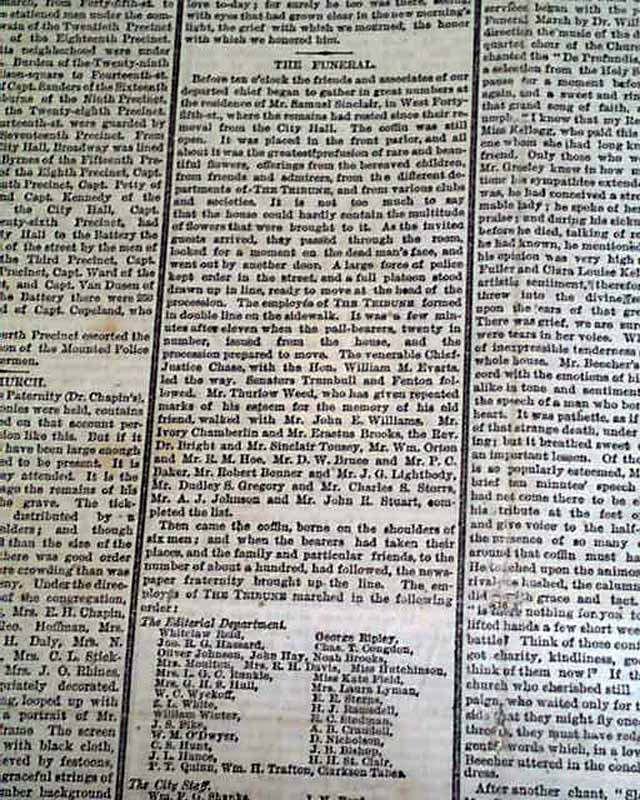 Death of Horace Greeley in his own newspaper... - RareNewspapers.com