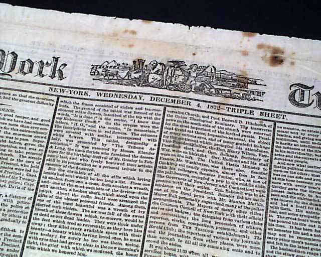 Death of Horace Greeley in his own newspaper... - RareNewspapers.com