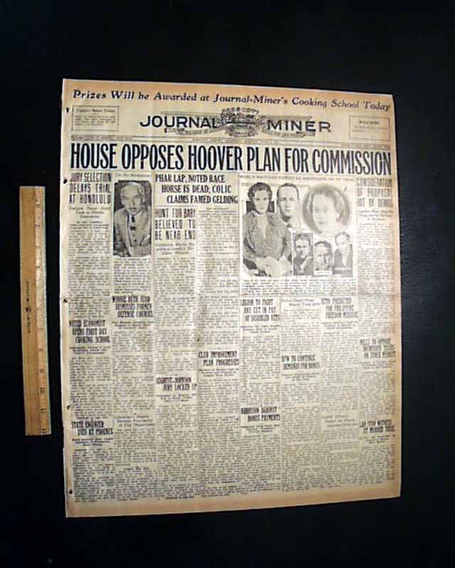 Racehorse Phar Lap death in 1932.... - RareNewspapers.com