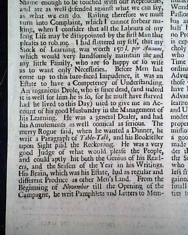 The famous "Tatler" newspaper rails against publishing "pirates ...