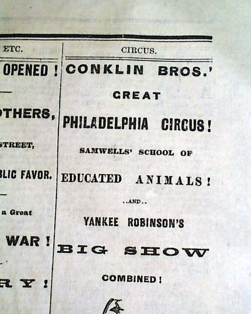 Virginia City NV 1872 Circus Ad... - RareNewspapers.com