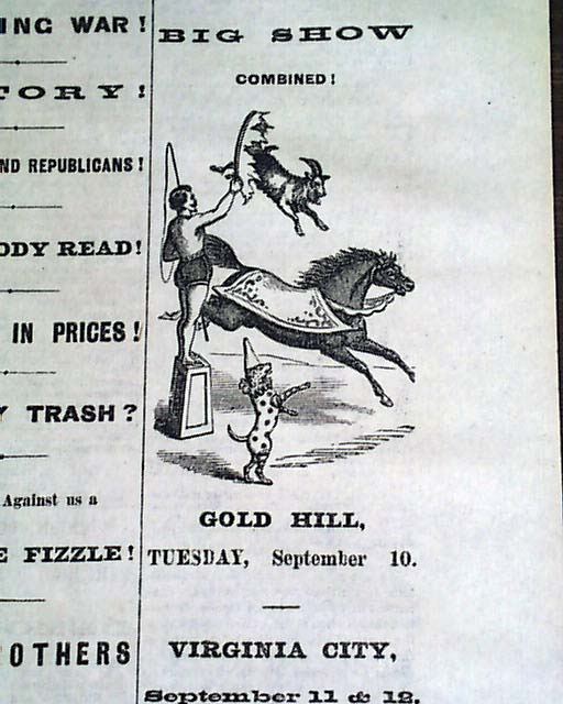 Virginia City NV 1872 Circus Ad... - RareNewspapers.com