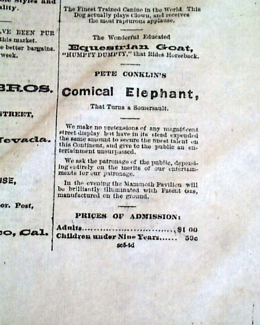 Virginia City NV 1872 Circus Ad... - RareNewspapers.com