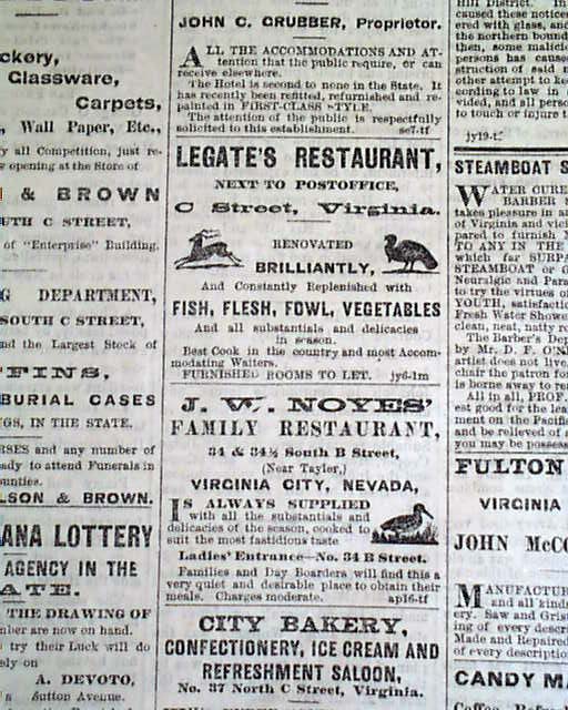 Virginia City NV 1872 Circus Ad... - RareNewspapers.com