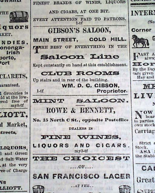 Virginia City NV 1872 Circus Ad... - RareNewspapers.com