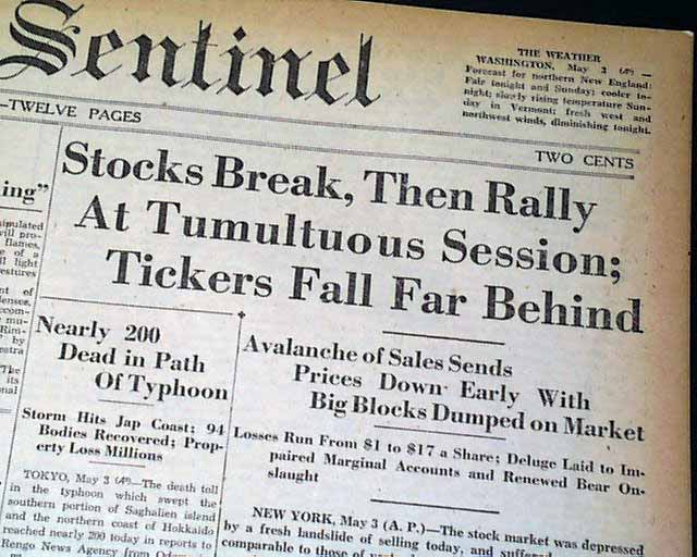 Stock market headline in 1930..... - RareNewspapers.com