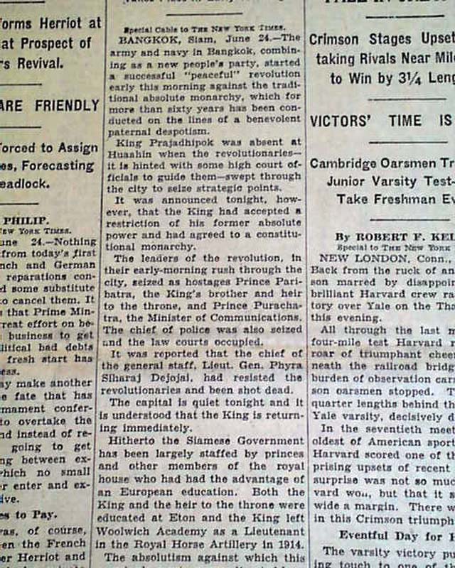 Siamese revolution of 1932... coup d'état... - RareNewspapers.com