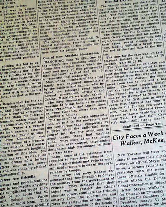 Siamese revolution of 1932... coup d'état... - RareNewspapers.com