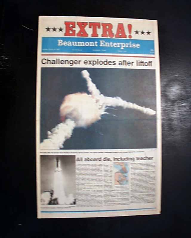 The shuttle Challenger explodes in 1986... - RareNewspapers.com
