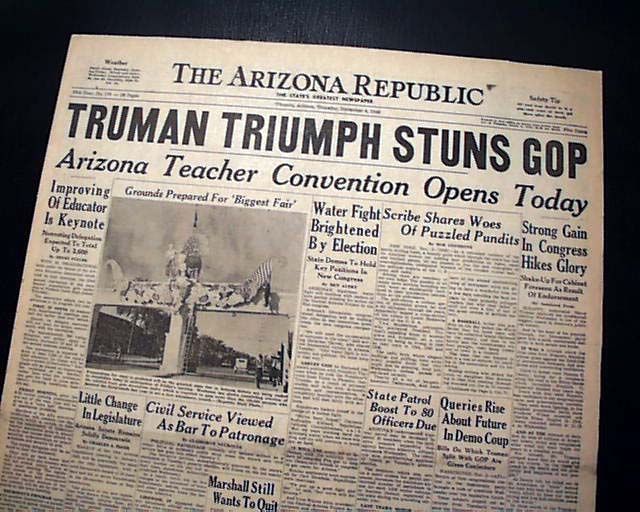 Truman wins the Presidential election... - RareNewspapers.com