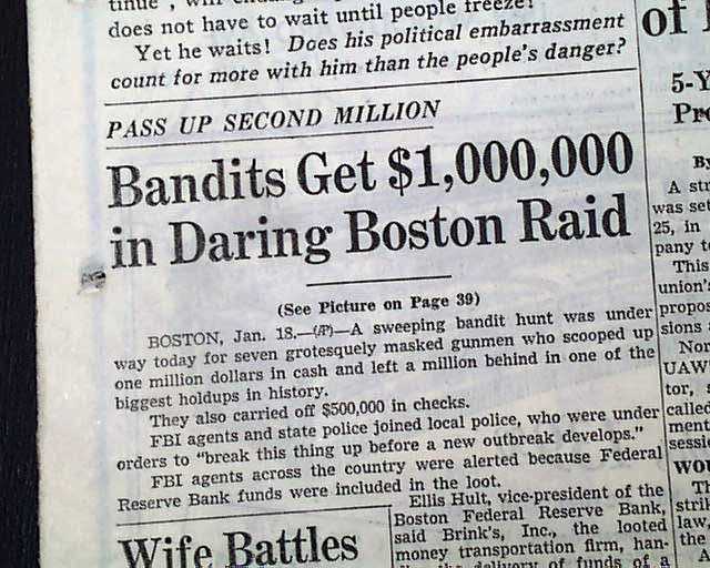 The Great Brink's Robbery in Boston, Massachusetts... - RareNewspapers.com