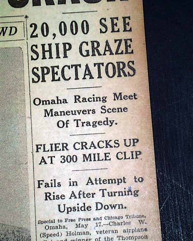 Charles W. Holman killed... stunt pilot... - RareNewspapers.com