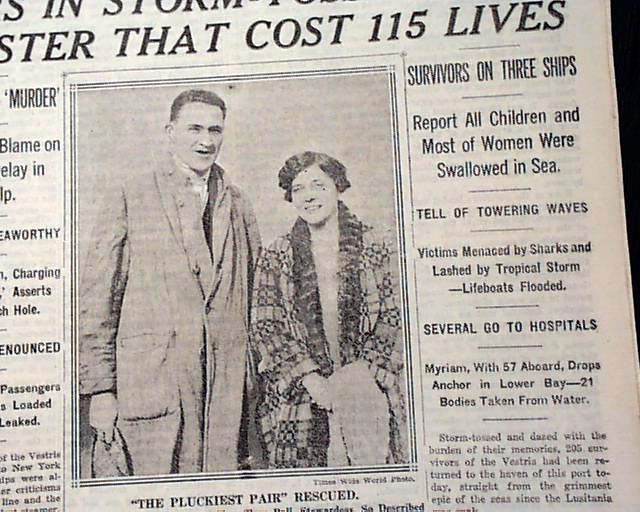 S.S. Vestris sinks... - RareNewspapers.com