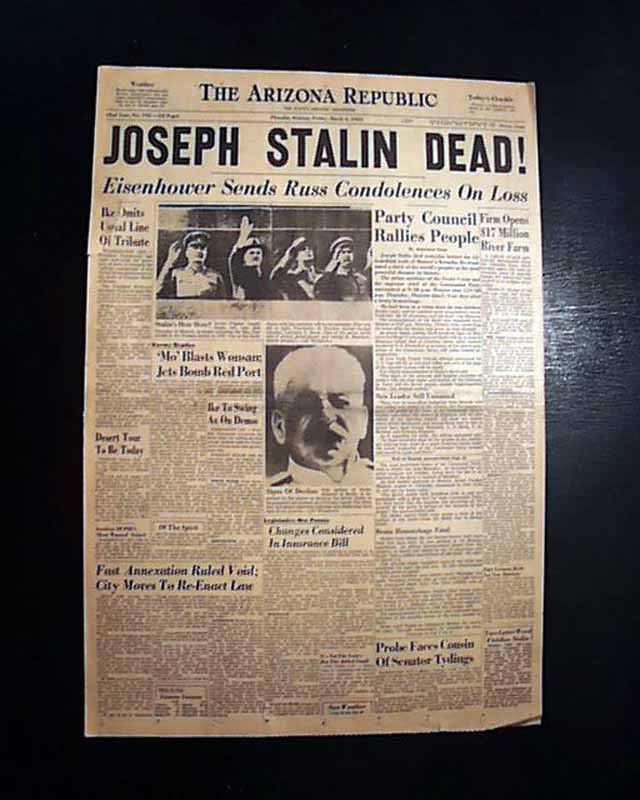 The death of Premier Joseph Stalin... - RareNewspapers.com