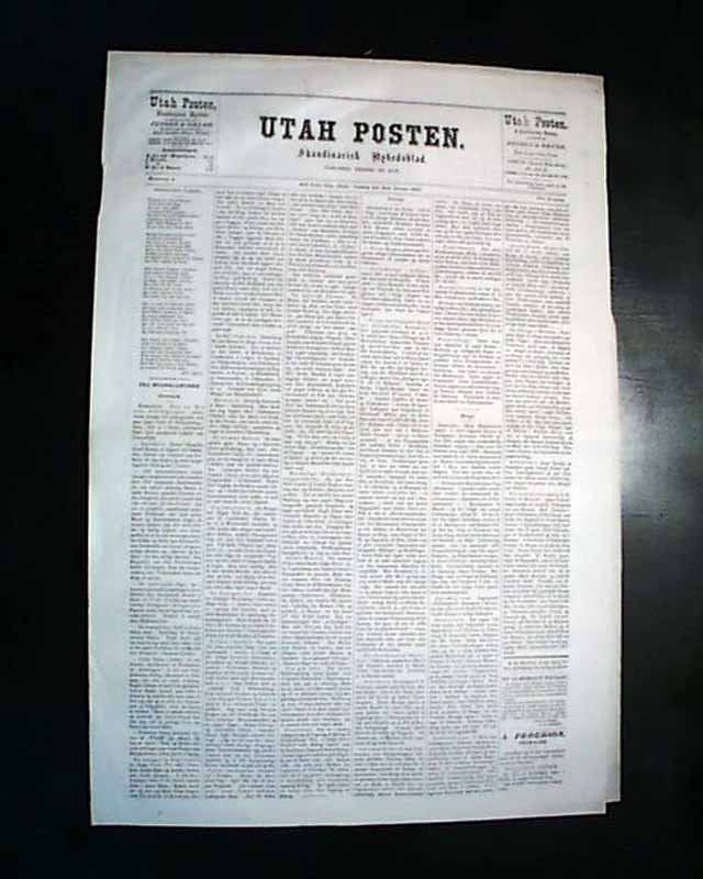 Scandinavian newspaper from Utah... - RareNewspapers.com