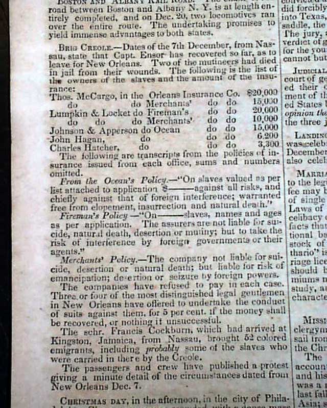 The Creole slave mutiny... - RareNewspapers.com