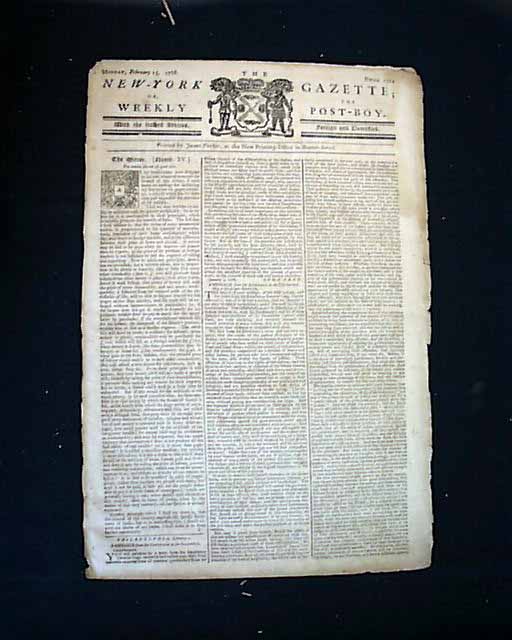 Colonial New York newspaper... - RareNewspapers.com