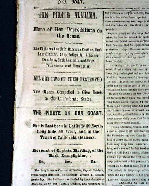 1862 Pirate Alabama.... - RareNewspapers.com