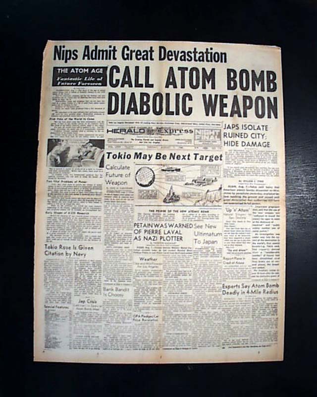 Atomic bomb a diabolic weapon... - RareNewspapers.com
