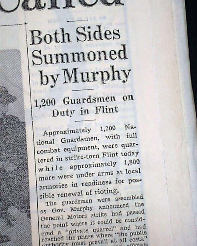 Flint sit-down strike... GM... - RareNewspapers.com