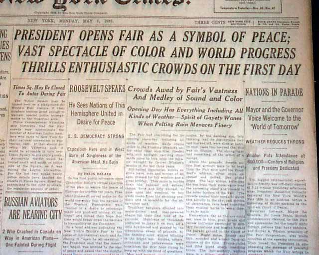 1939 New York World's Fair.... - RareNewspapers.com