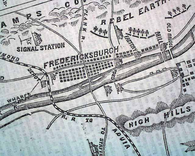 Map of Fredericksburg & vicinity... - RareNewspapers.com
