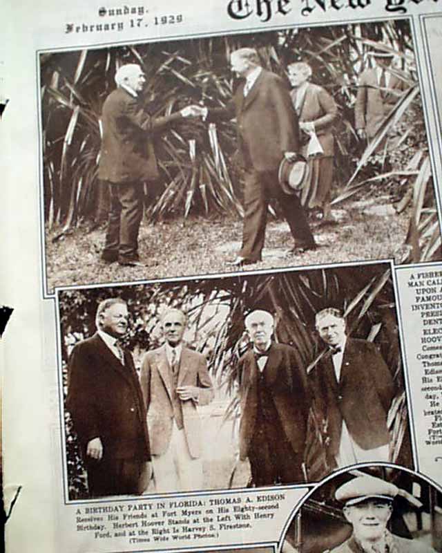 Babe Ruth birthday photo... Thomas Edison... - RareNewspapers.com