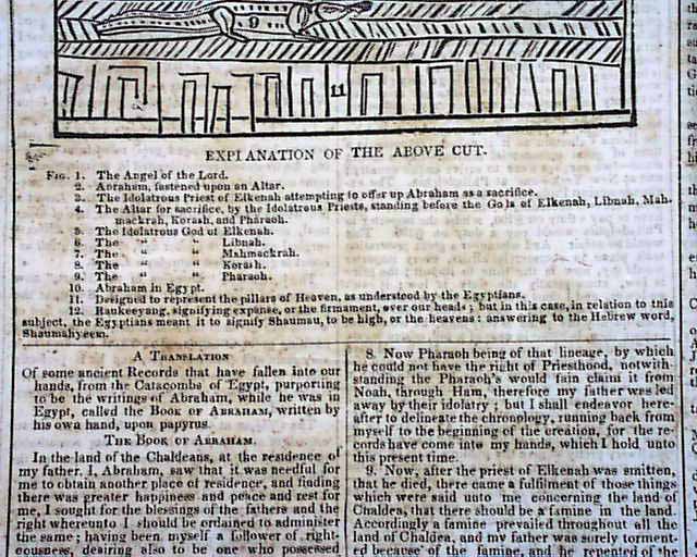 Joseph Smith reveals his "Book of Abraham" print... - RareNewspapers.com