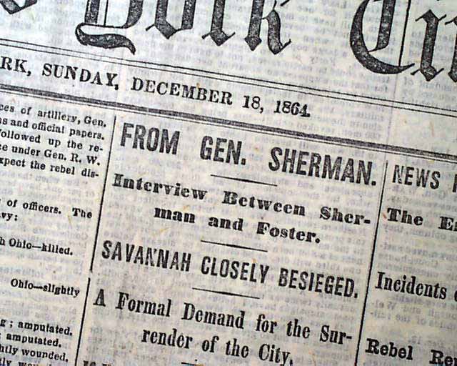 Sherman arrives at Savannah... - RareNewspapers.com