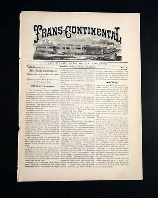 Rare newspaper printed on board a transcontinental train ...