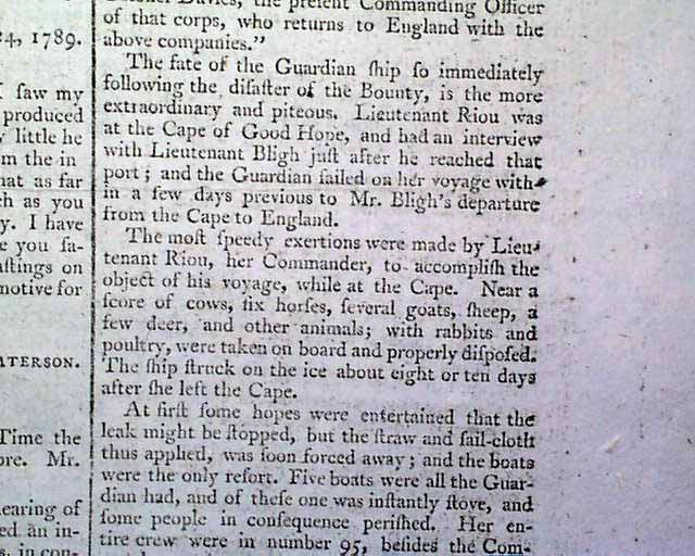 Australia convict ship hits an iceberg... HMS Guardian ...