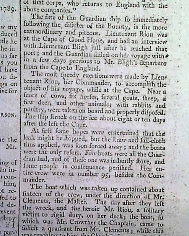 Australia convict ship hits an iceberg... HMS Guardian ...