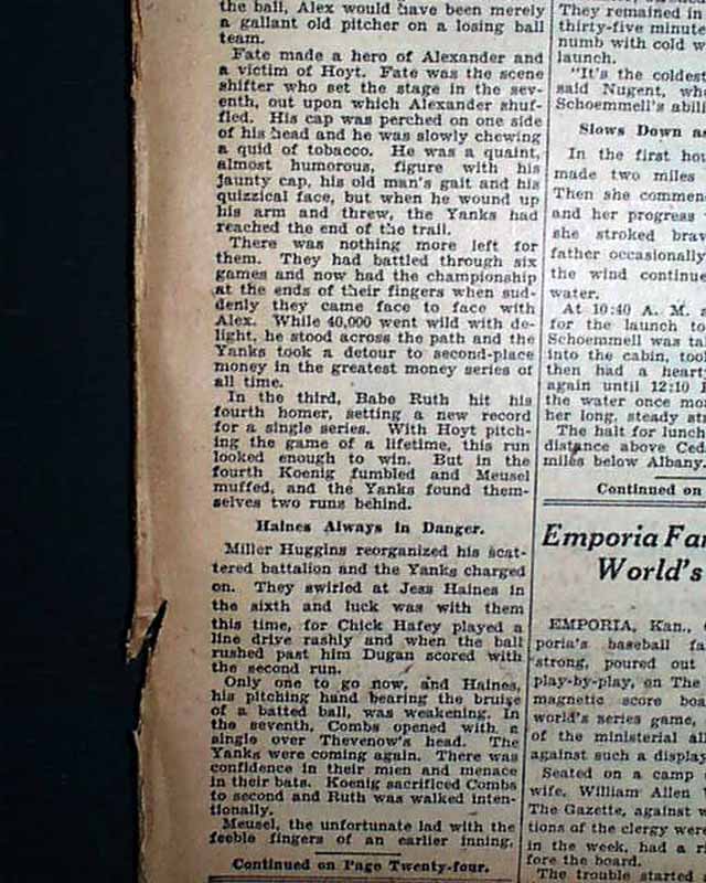 1926 World Series Championship... St. Louis Cardinals vs. New York ...