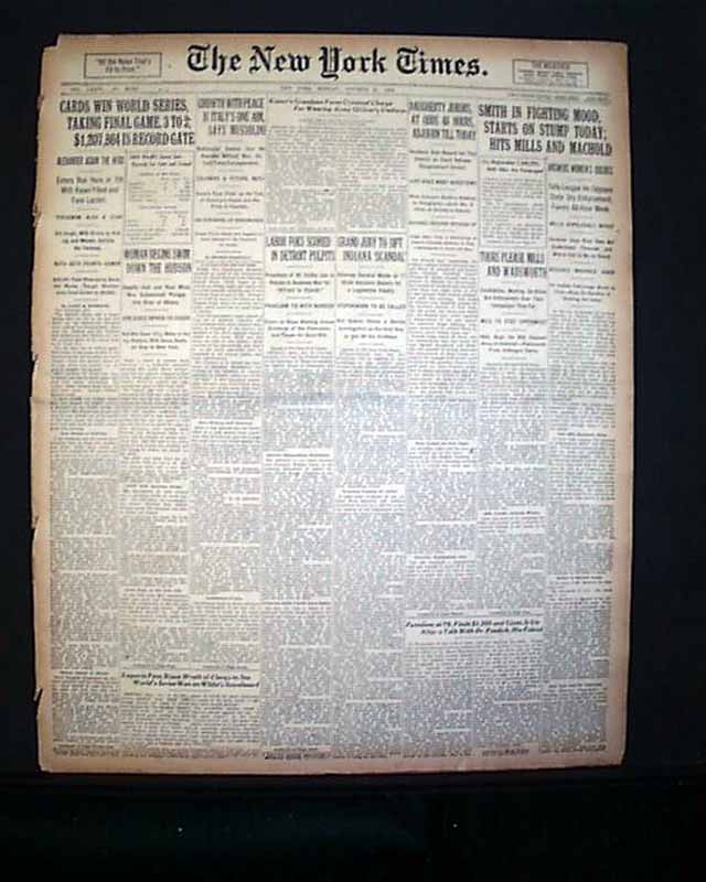 1926 World Series Championship... St. Louis Cardinals vs. New York ...