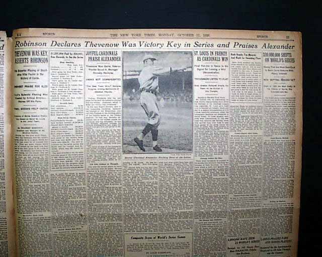 1926 World Series Championship... St. Louis Cardinals vs. New York ...
