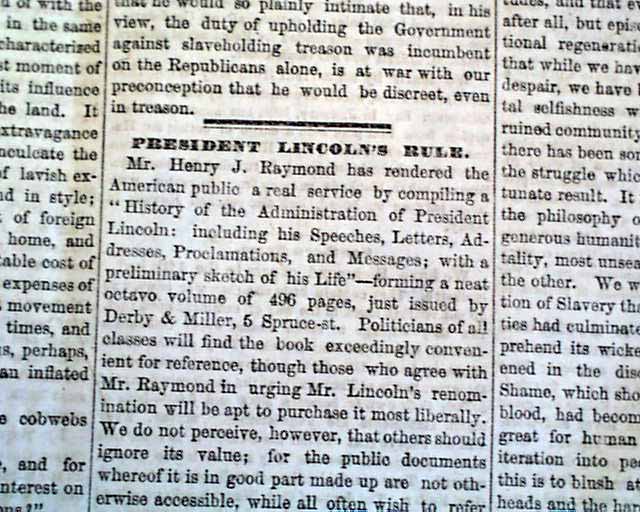 President Abraham Lincoln... - RareNewspapers.com