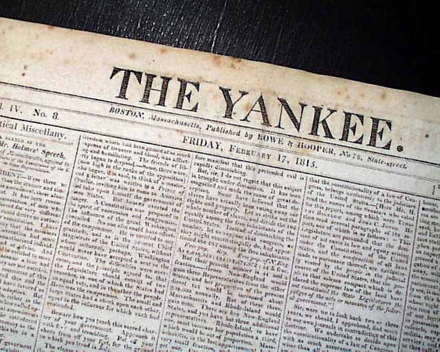 Best issue we have offered on the end of the War of 1812 ...