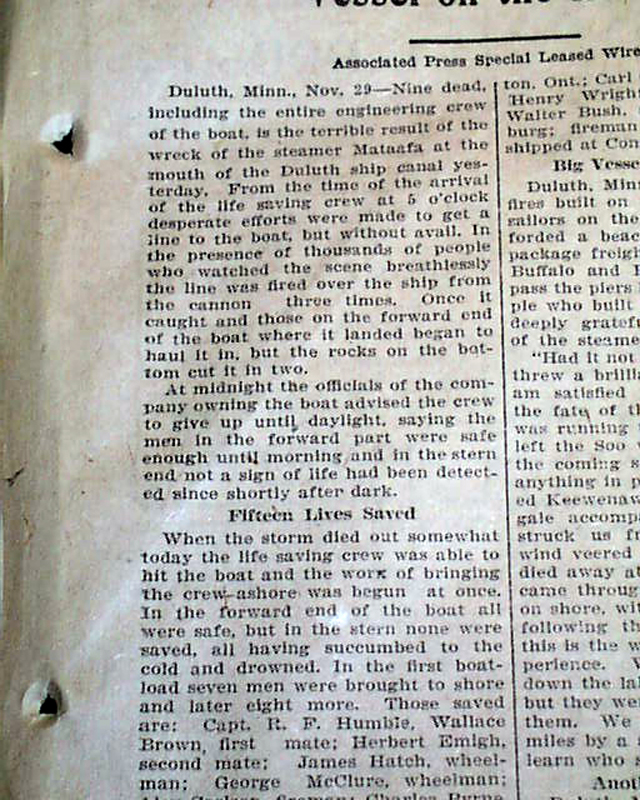 1905 SS Mataafa wreck disaster... - RareNewspapers.com