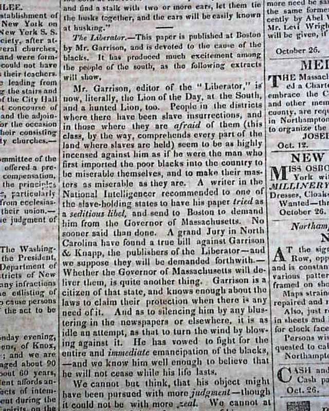 Personal views on Nat Turner's rebellion... Great on Garrison's ...