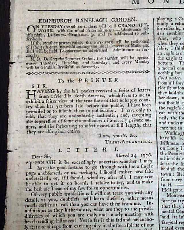 From very close to the 4th of July, 1776... - RareNewspapers.com