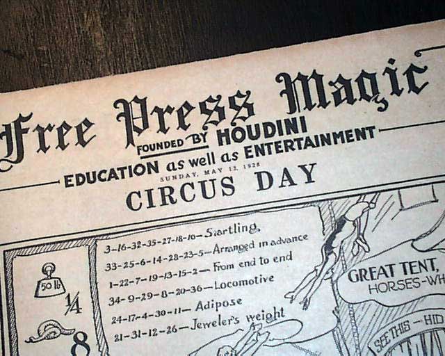 Harry Houdini's "magic" newspaper... - RareNewspapers.com