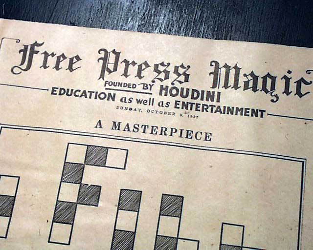 Harry Houdini's "magic" newspaper... - RareNewspapers.com