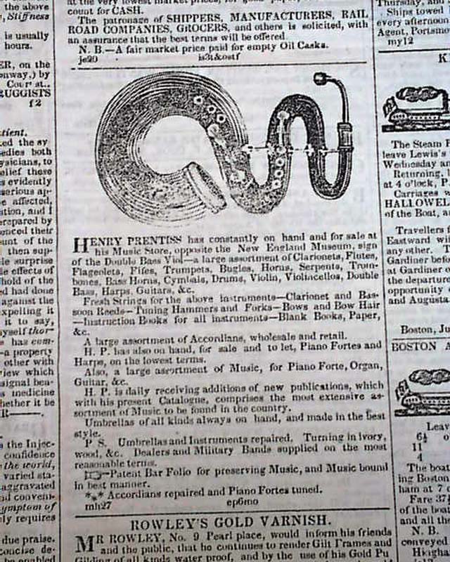 Illustration of a "serpent" musical instrument... - RareNewspapers.com