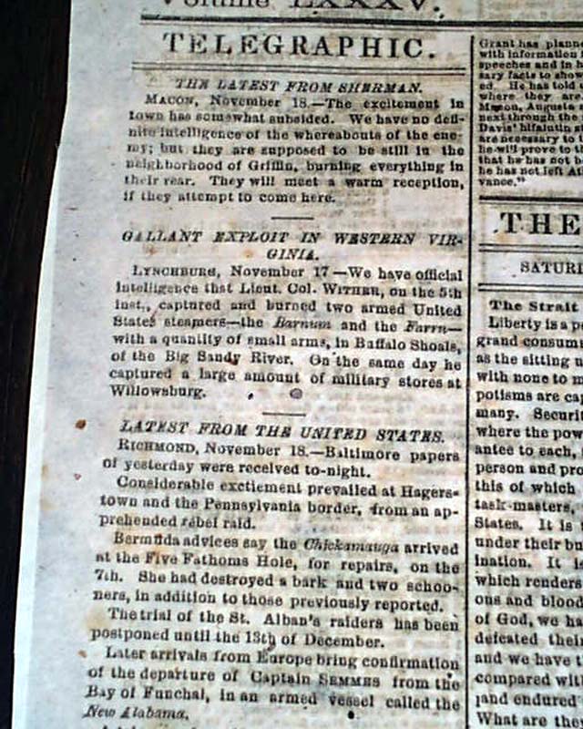 Sherman, and more: in a Confederate newspaper... - RareNewspapers.com