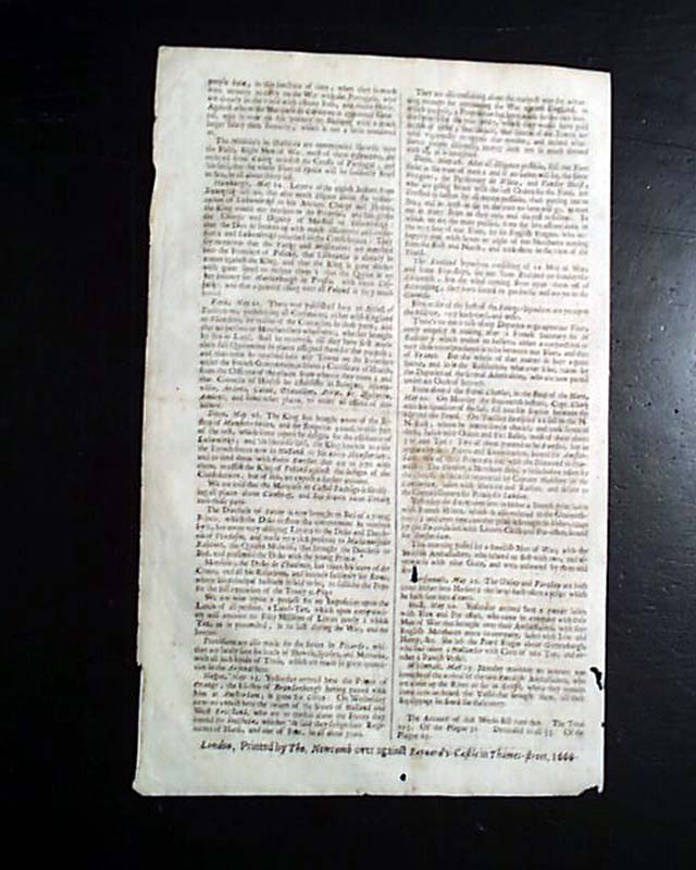 Report frm the Great Plague of 1666... - RareNewspapers.com