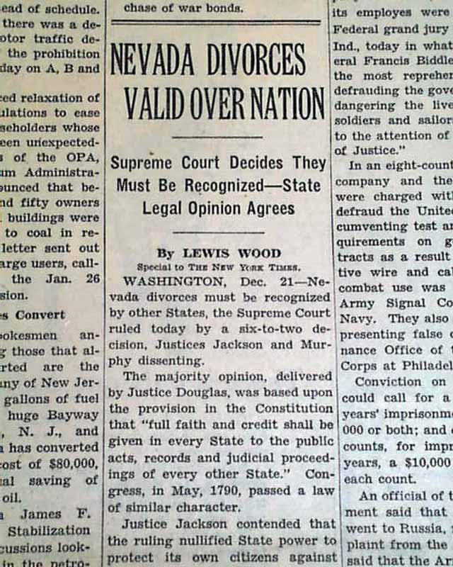 Nevada divorce becomes legal... - RareNewspapers.com