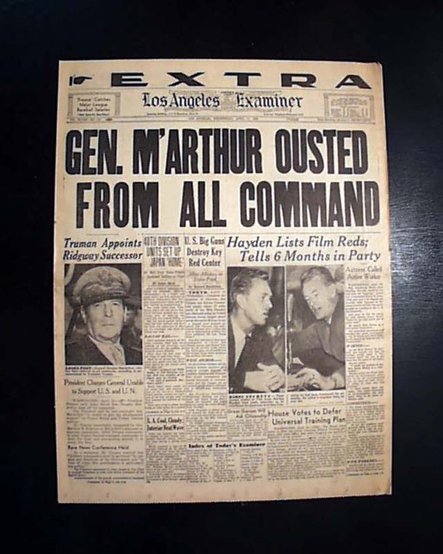 Truman fires General MacArthur... - RareNewspapers.com
